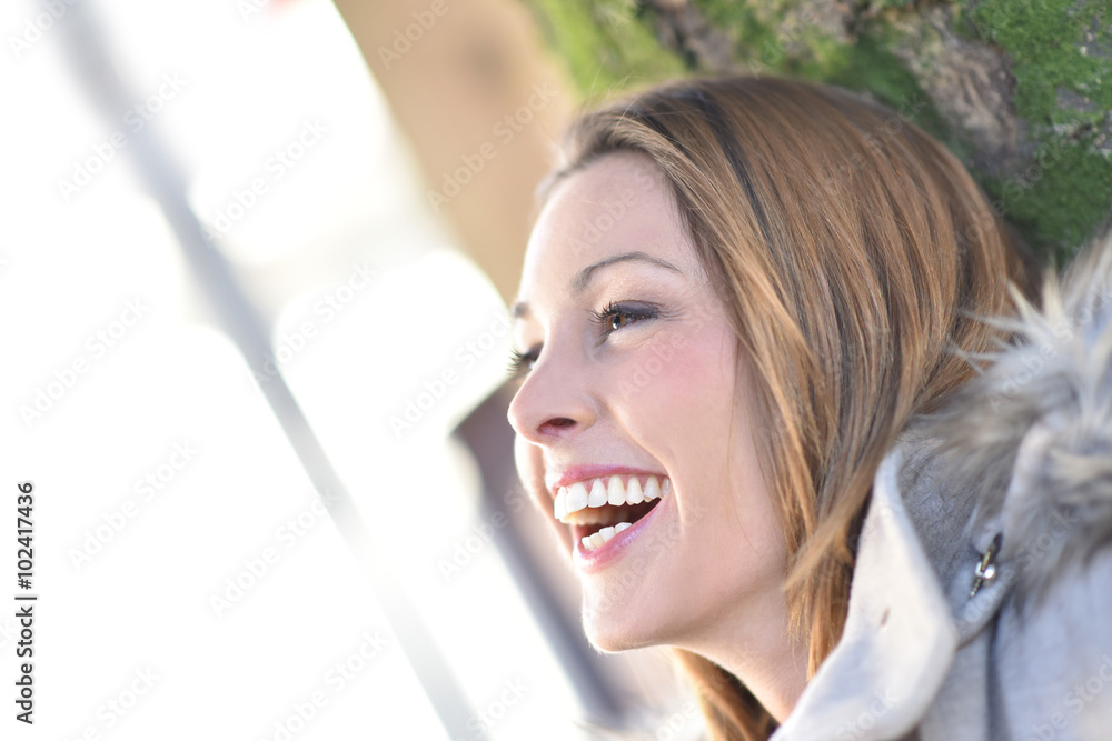 Woman Laughing Profile
