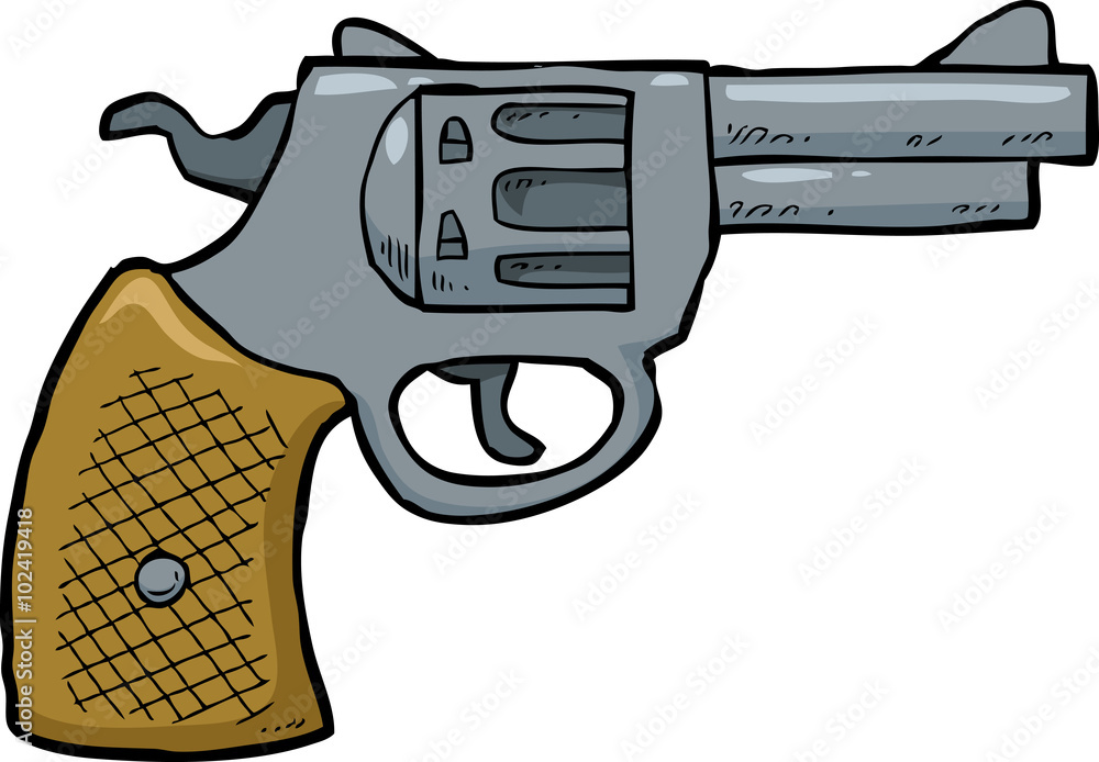 Cartoon revolver gun Stock Vector | Adobe Stock