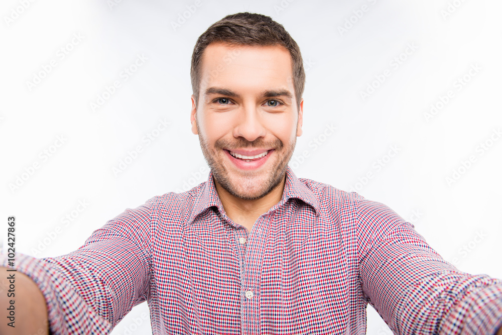Selfie of handsome young man Stock Photo | Adobe Stock