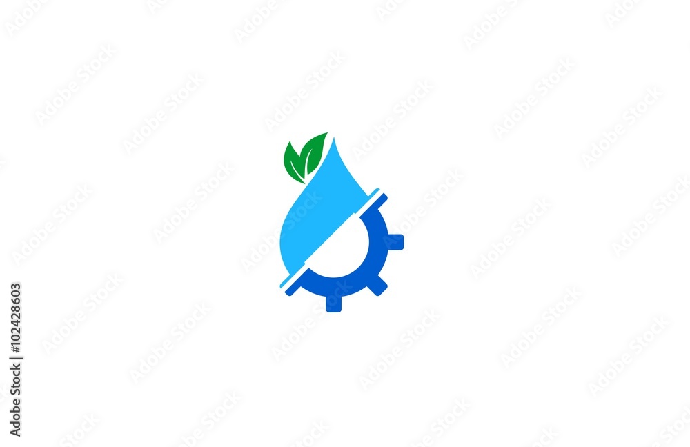 water engineering gear vector logo Stock Vector | Adobe Stock