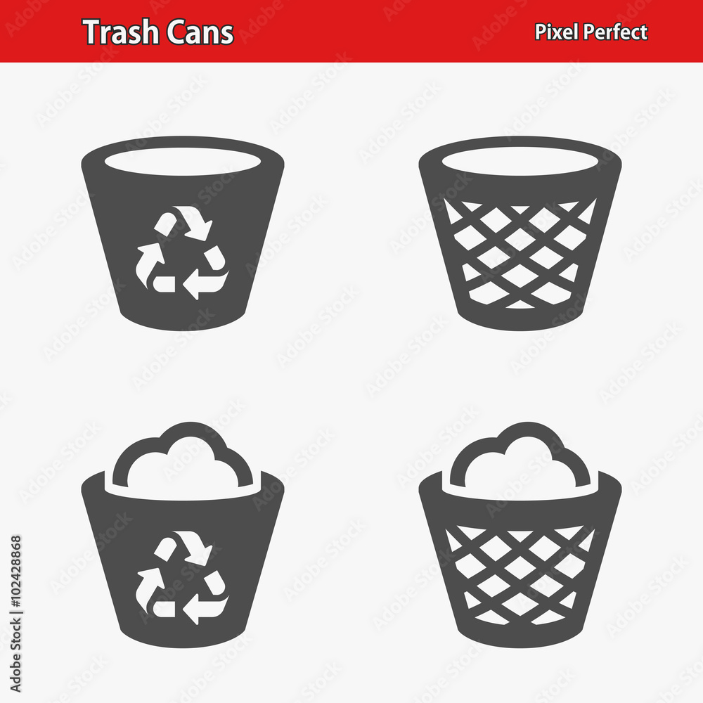 Trash Cans Icons. Professional, pixel perfect icons optimized for both ...
