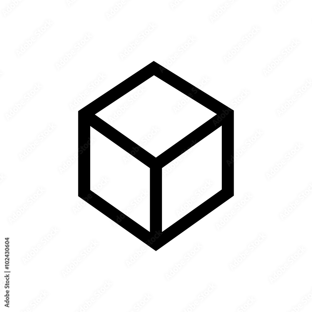 3D, cube line icon. Stock Vector | Adobe Stock