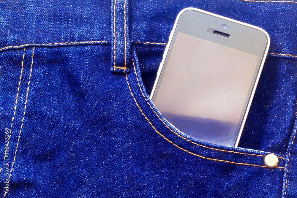 smart phone in pocket with black screen. Stock Photo | Adobe Stock