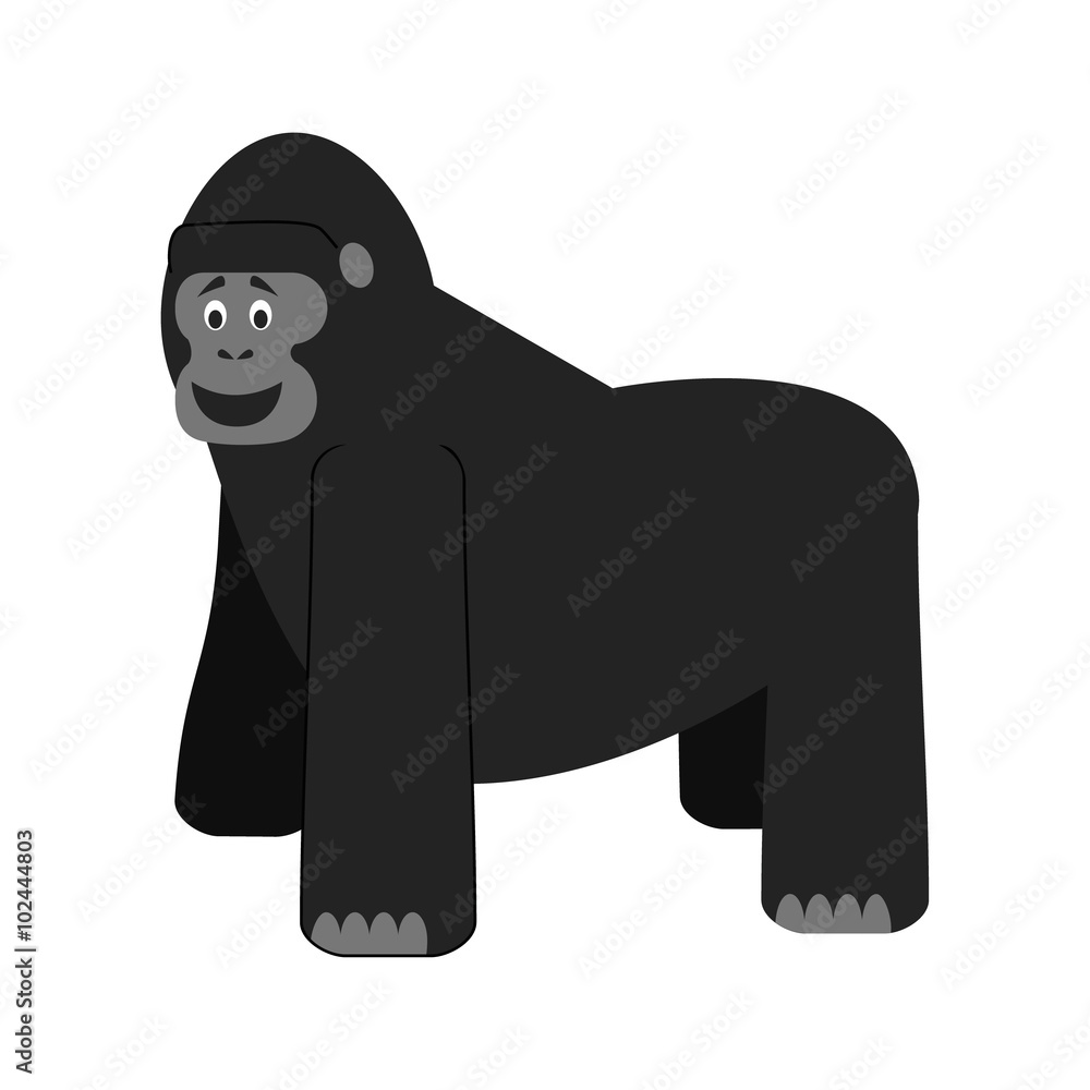 Cute cartoon gorilla vector illustration Stock Vector | Adobe Stock