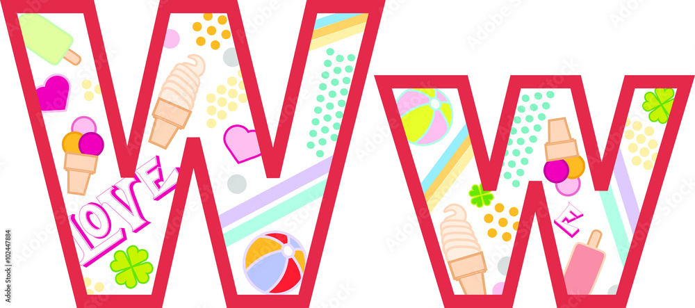 Litera W, alfabet, lato Stock Vector | Adobe Stock