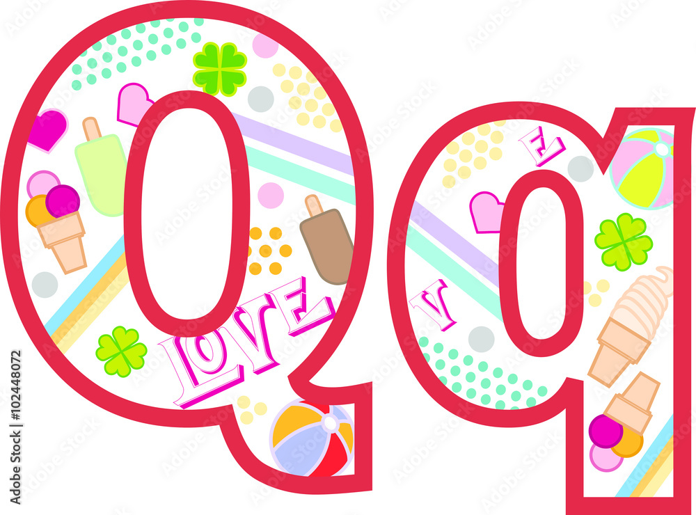 Litera Q, alfabet, lato Stock Vector | Adobe Stock