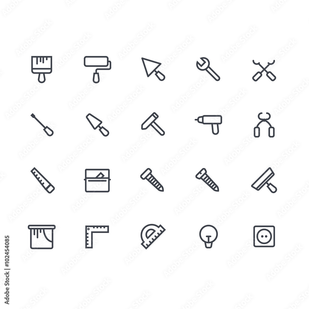 House remodeling tools. House remodel elements. Repair and construction ...