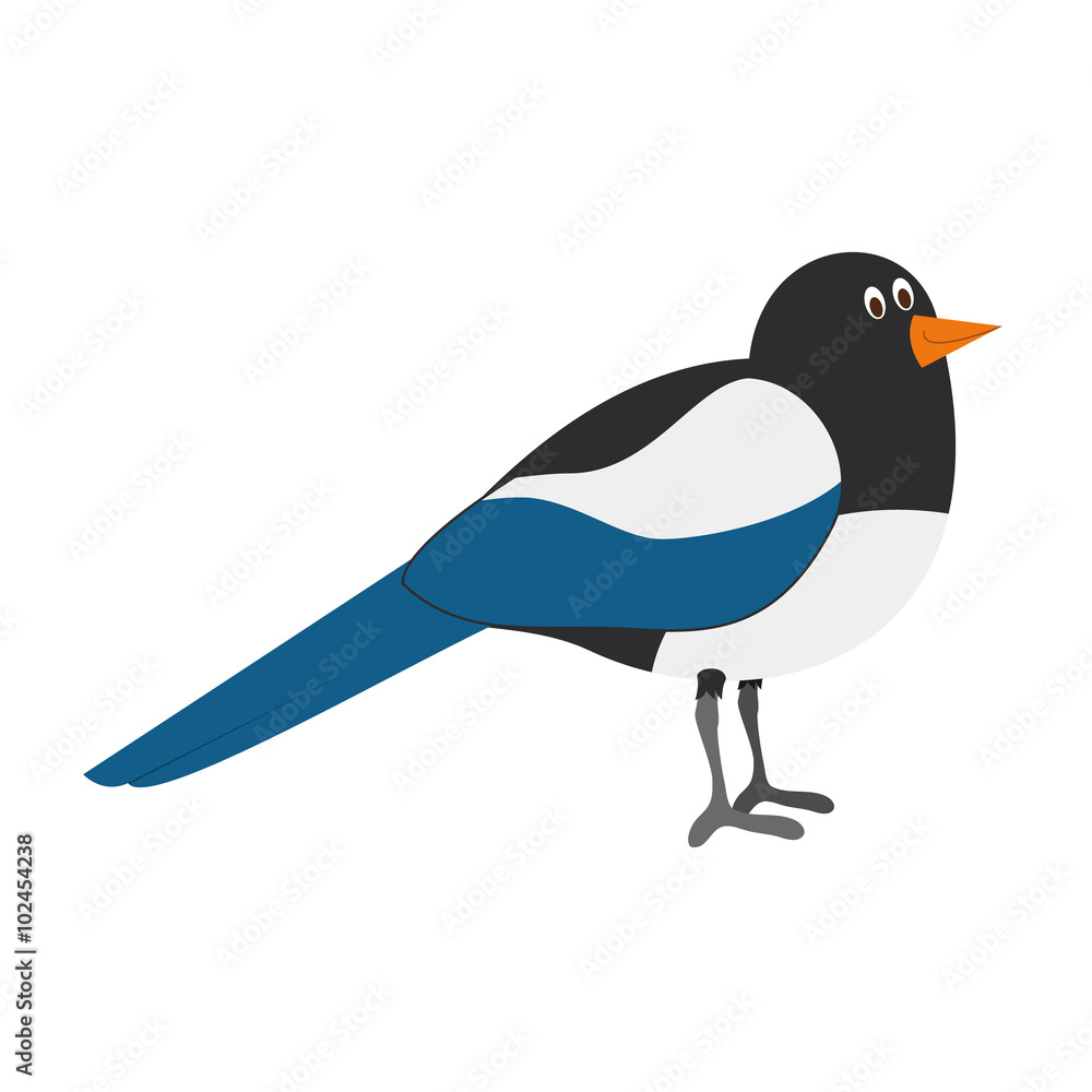 Cute cartoon magpie vector illustration Stock Vector | Adobe Stock