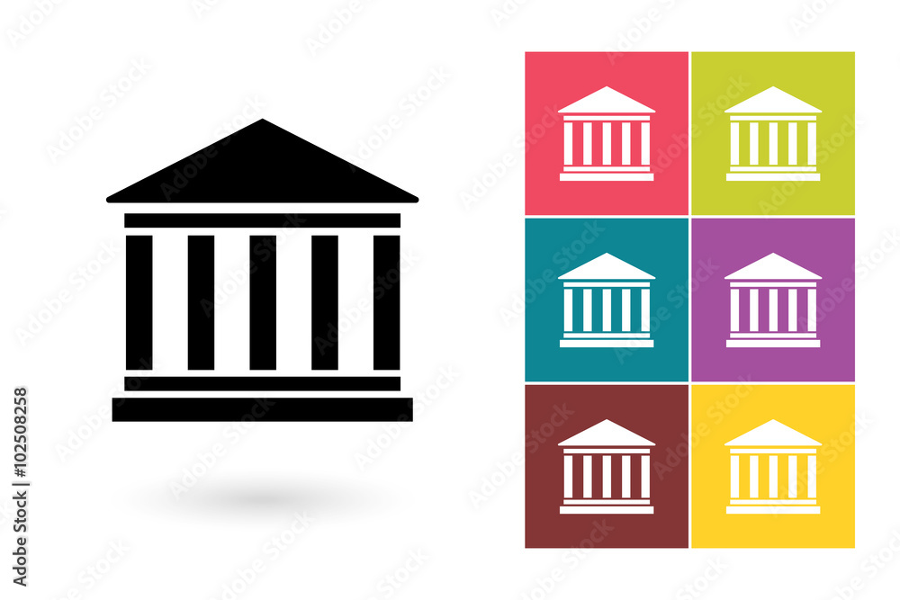 Bank vector icon or bank symbol. Bank icon or bank pictogram for logo ...
