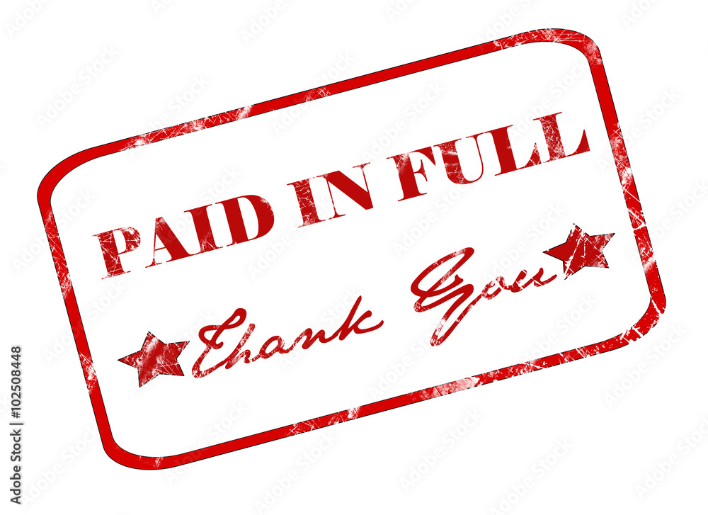 stamp word "PAID" in red over white background Stock Illustration ...