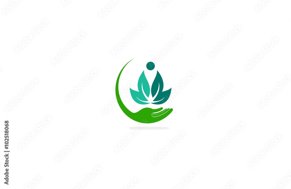 lotus flower human care logo Stock Vector | Adobe Stock