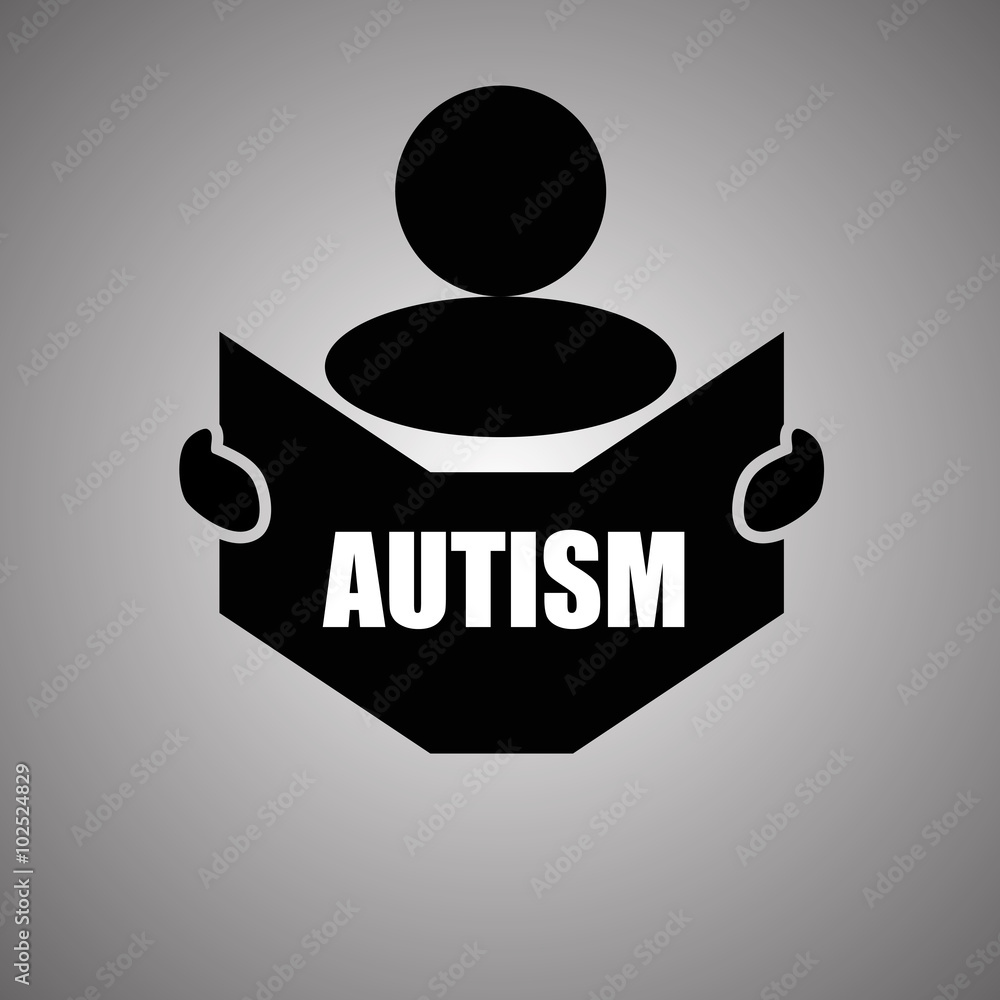 New concept of AUTISM symbol : Book, Magazine, Ebook reader, student ...