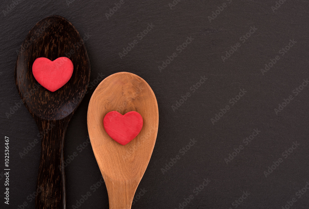 Two spoons with hearts Stock Photo | Adobe Stock