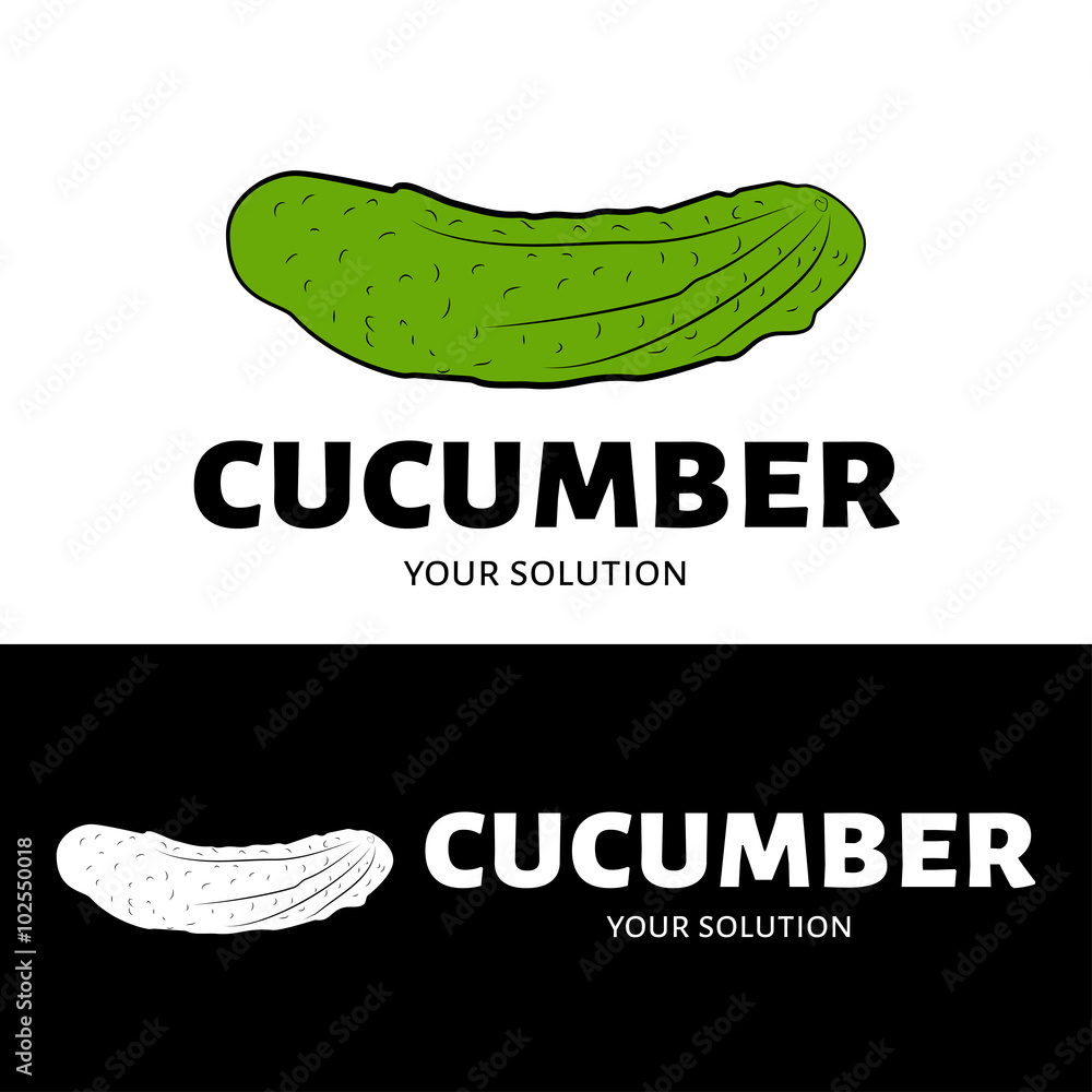 Vector logo cucumber. Brand logo in the shape of a green cucumber Stock ...