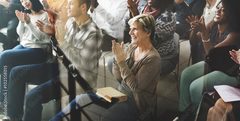 Audience Applaud Clapping Happines Appreciation Training Concept Stock ...