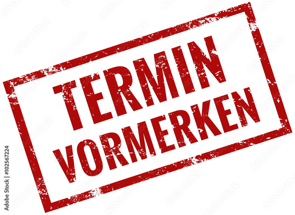 Termin vormerken Stempel rot Stock Vector | Adobe Stock