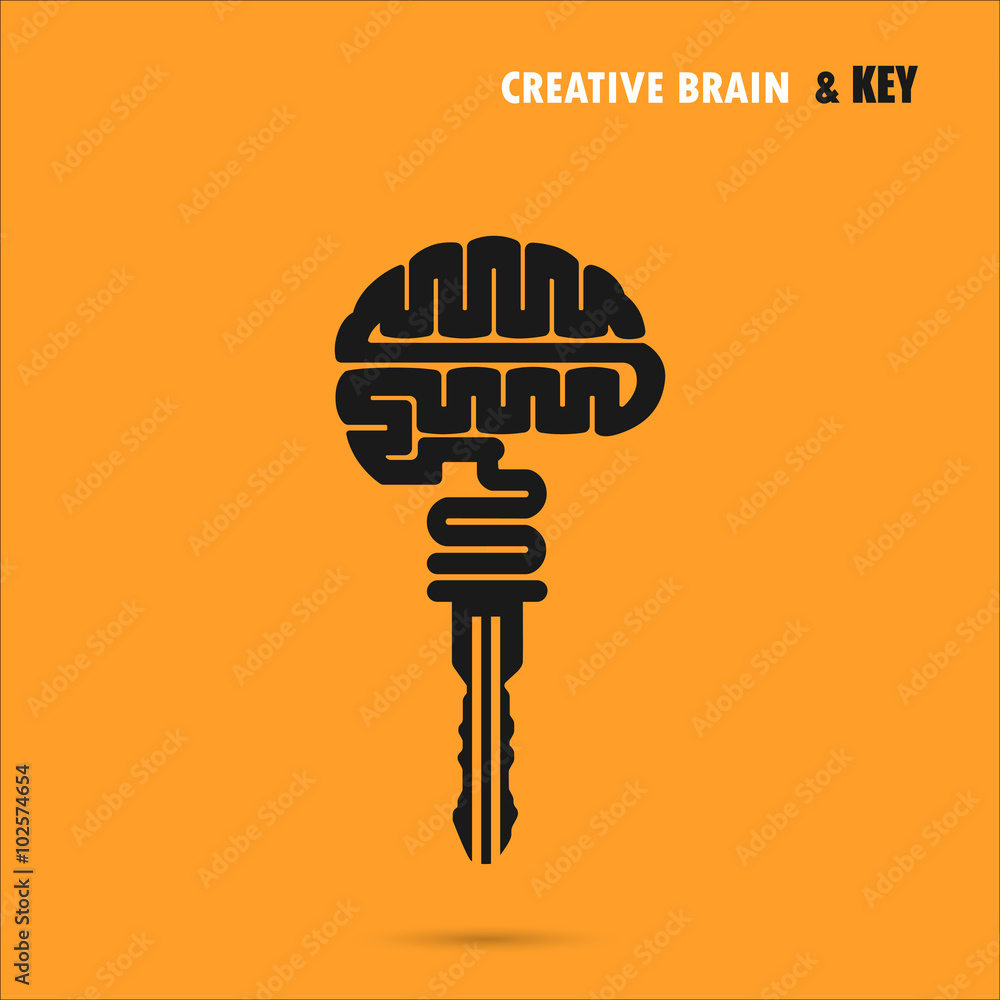 Creative brain sign with key symbol. Key of success.Concept of i Stock ...