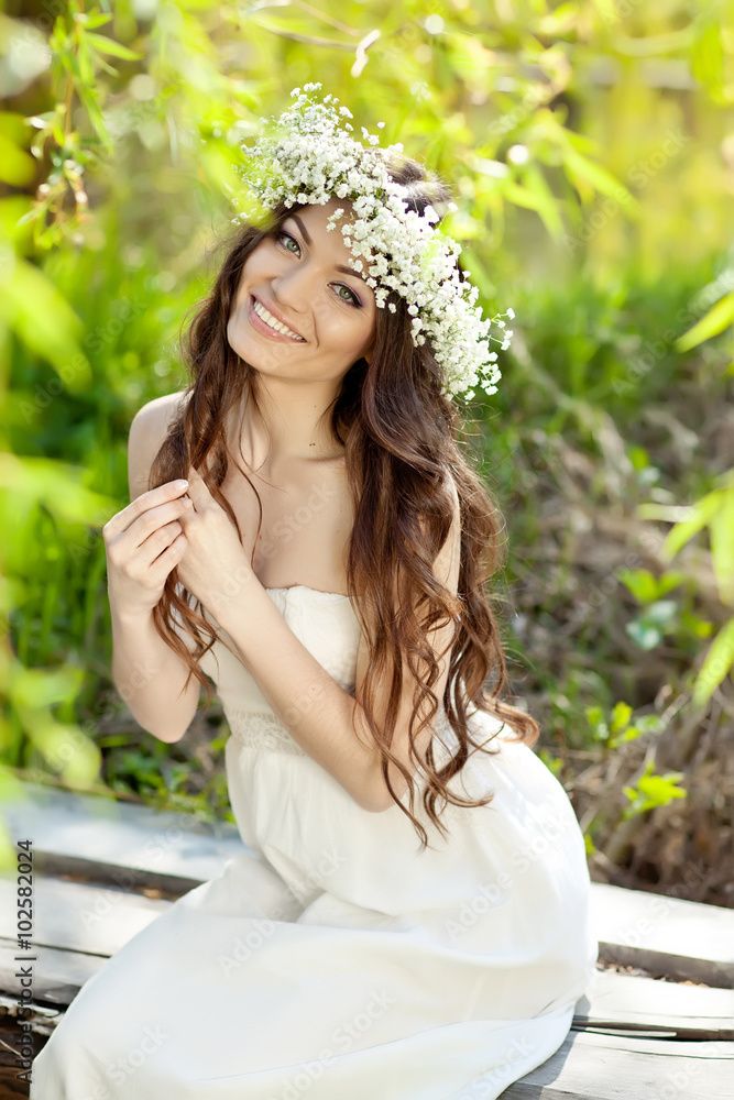 beautiful woman with bunch Stock Photo | Adobe Stock