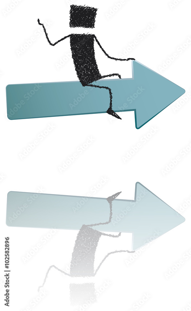 Stick figure sitting above the arrow. A stick figure sitting on an ...