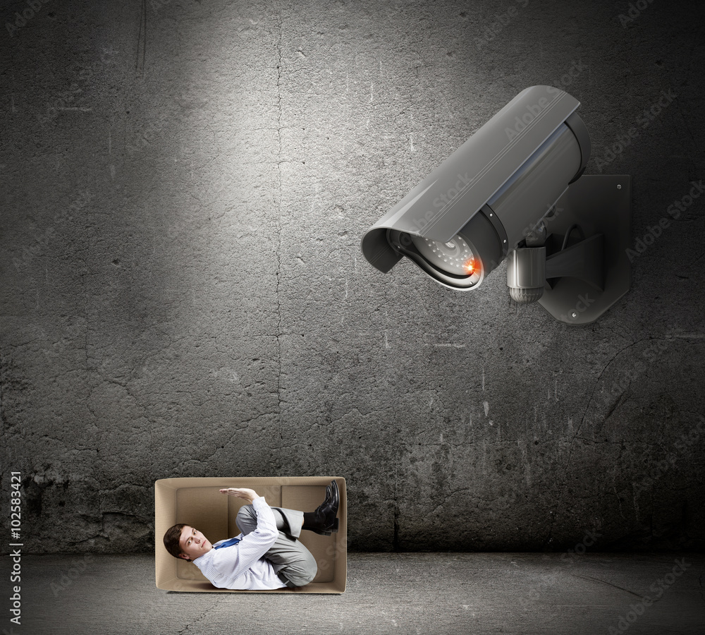 Camera keep an eye on man Stock-Foto | Adobe Stock