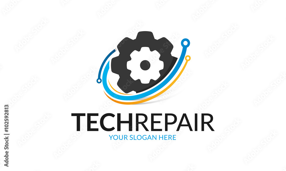 Tech Repair Logo Stock Vector | Adobe Stock