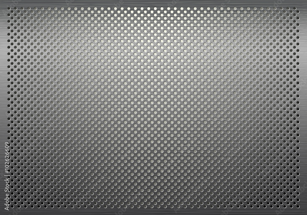 Gray metal background, perforated metal texture Stock Vector | Adobe Stock