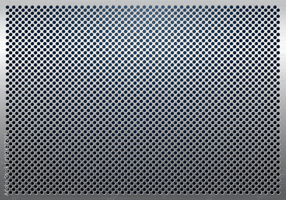 Gray metal background, perforated metal texture Stock Vector | Adobe Stock