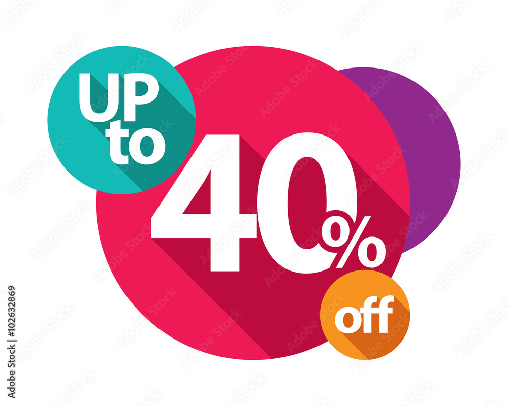 up to 40% discount logo colorful circles Stock Vector | Adobe Stock