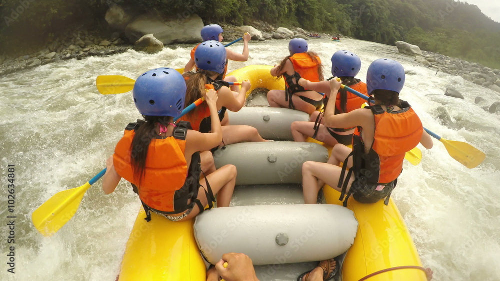 Group Of Young Sexy Girls Wearing Bikini Having Fun On Extreme ...