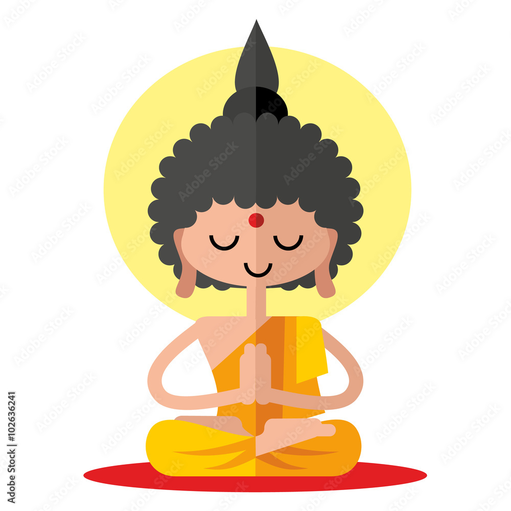 praying buddha Stock Vector | Adobe Stock