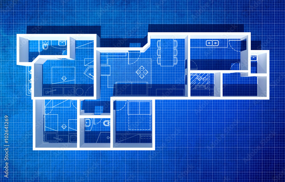Architecture Floor plan background blueprint style abstract Stock ...