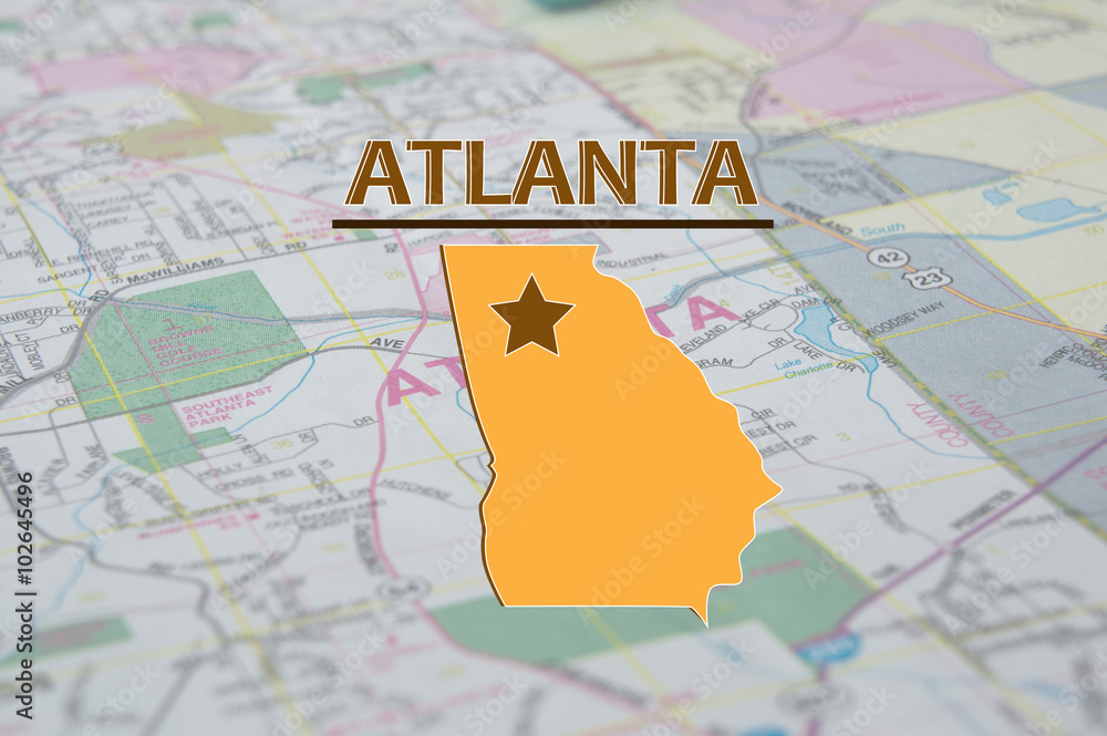 Map of Atlanta georgia Stock Photo | Adobe Stock