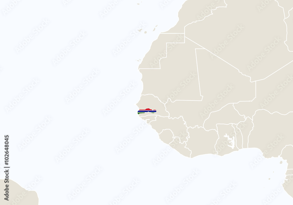 map of gambia in africa