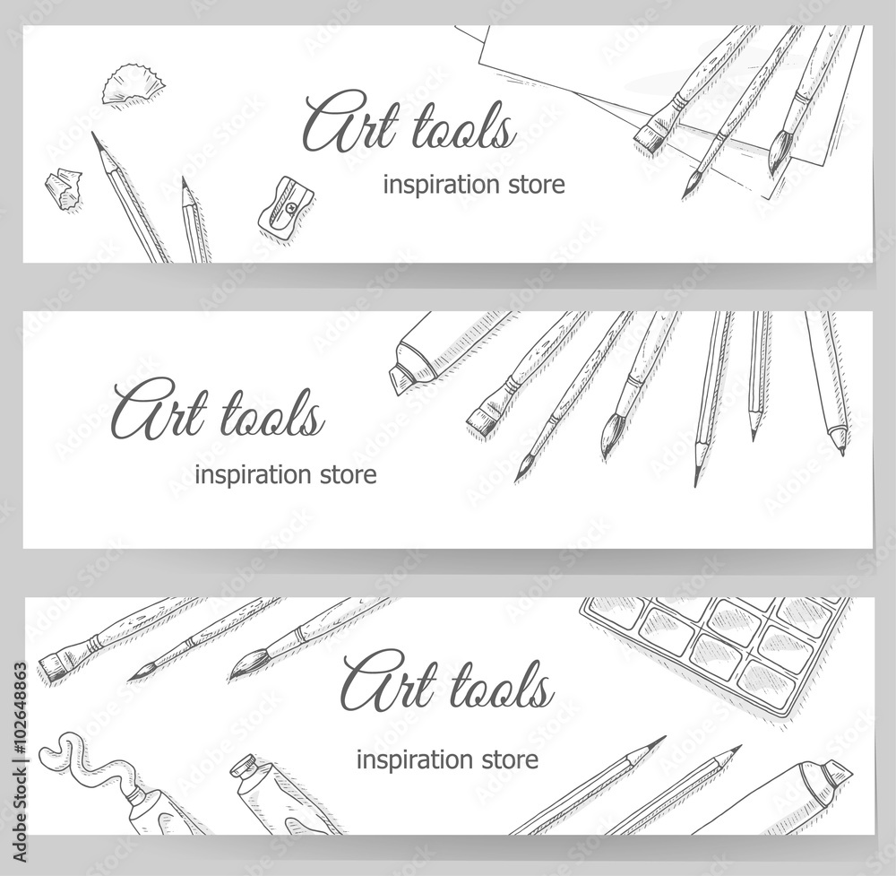 Art tools flyer Stock Vector | Adobe Stock