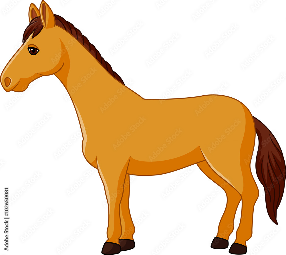 Cartoon horse character isolated on white background Stock Vector ...
