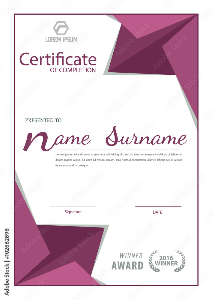 certificate template,diploma layout,A4 size ,vector Stock Vector ...