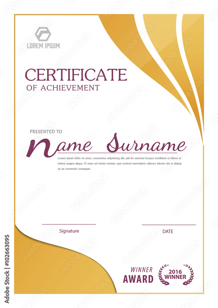 certificate template,diploma layout,A4 size ,vector Stock Vector ...