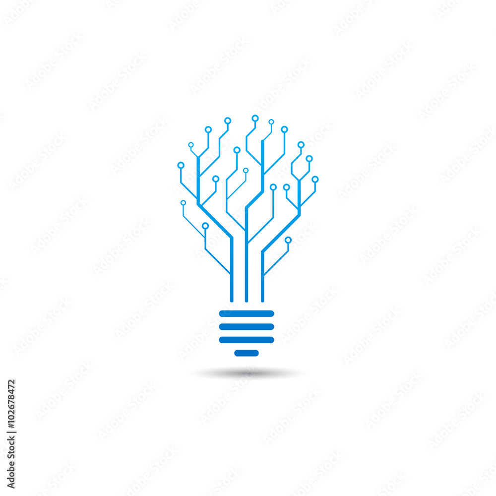 Logo of information technology. Concept of logo in the form of a bulb ...