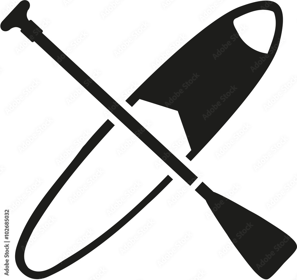 Stand Up Paddling Board And Paddle Vector De Stock Adobe Stock