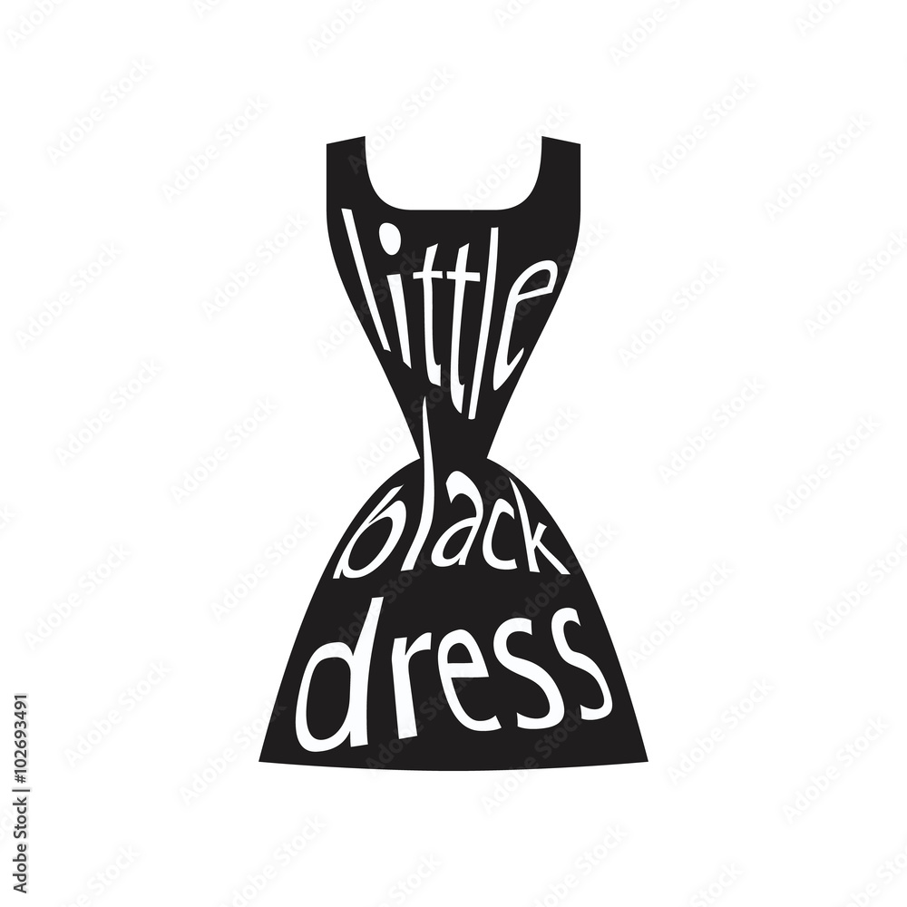 little black dress lettering Stock Vector | Adobe Stock