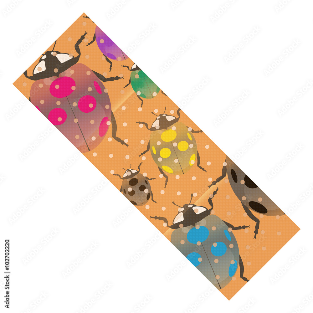 pms3 PlasterMedicineSign - bandage - fun plaster - colored ladybugs ...