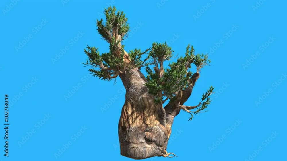 Vidéo Stock Bristlecone Pine Thick Short Tree is Swaying Windy Day ...