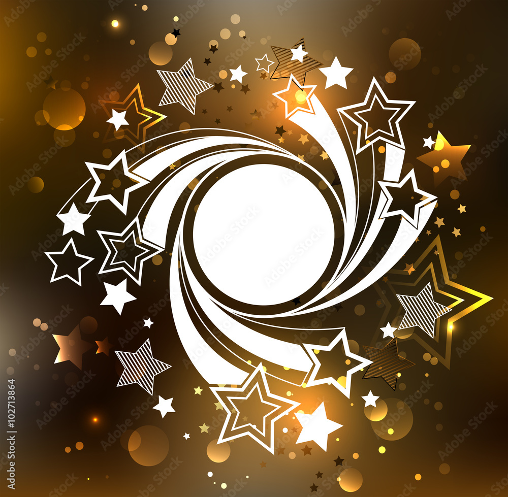 White banner with stars Stock Vector | Adobe Stock