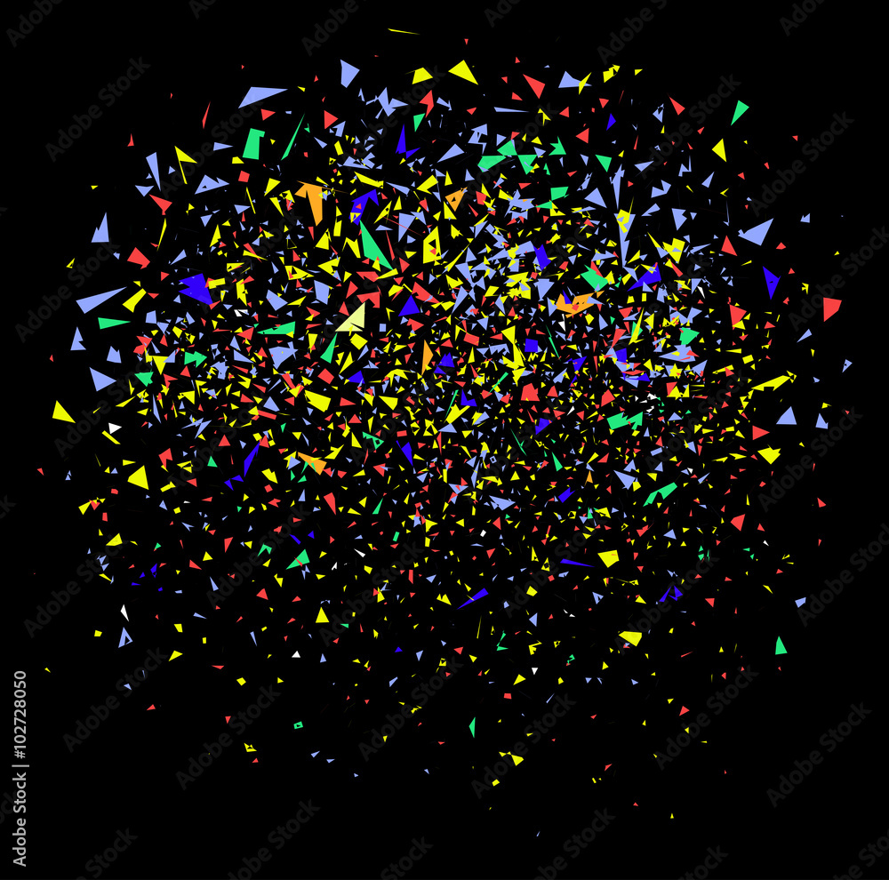 Vector illustration of colorful confetti on black background. Holiday ...