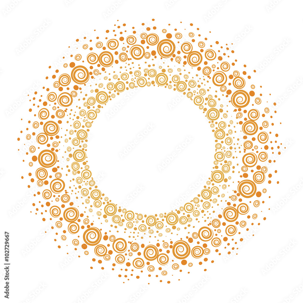 Hand drawn gold frames. Round decorative borders for your design ...