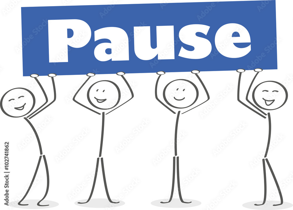 Strichmännchen Team freut sich über eine Pause Stock-Vektorgrafik ...