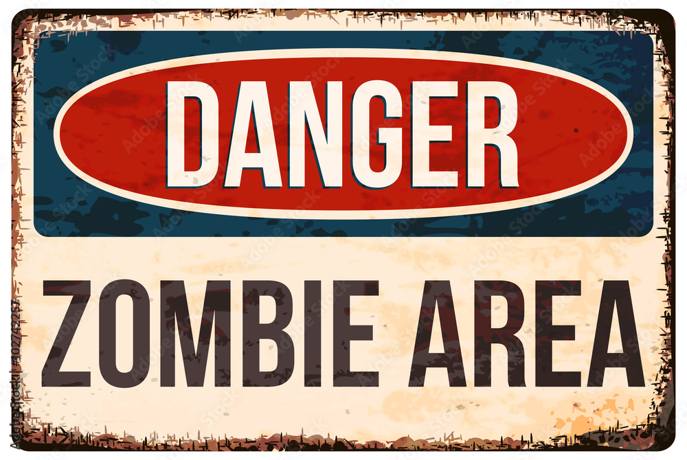 Halloween warning sign. Danger, zombie area! Vector illustration, eps10 ... Halloween warning sign. Danger, zombie area! Vector illustration, eps10 ...
