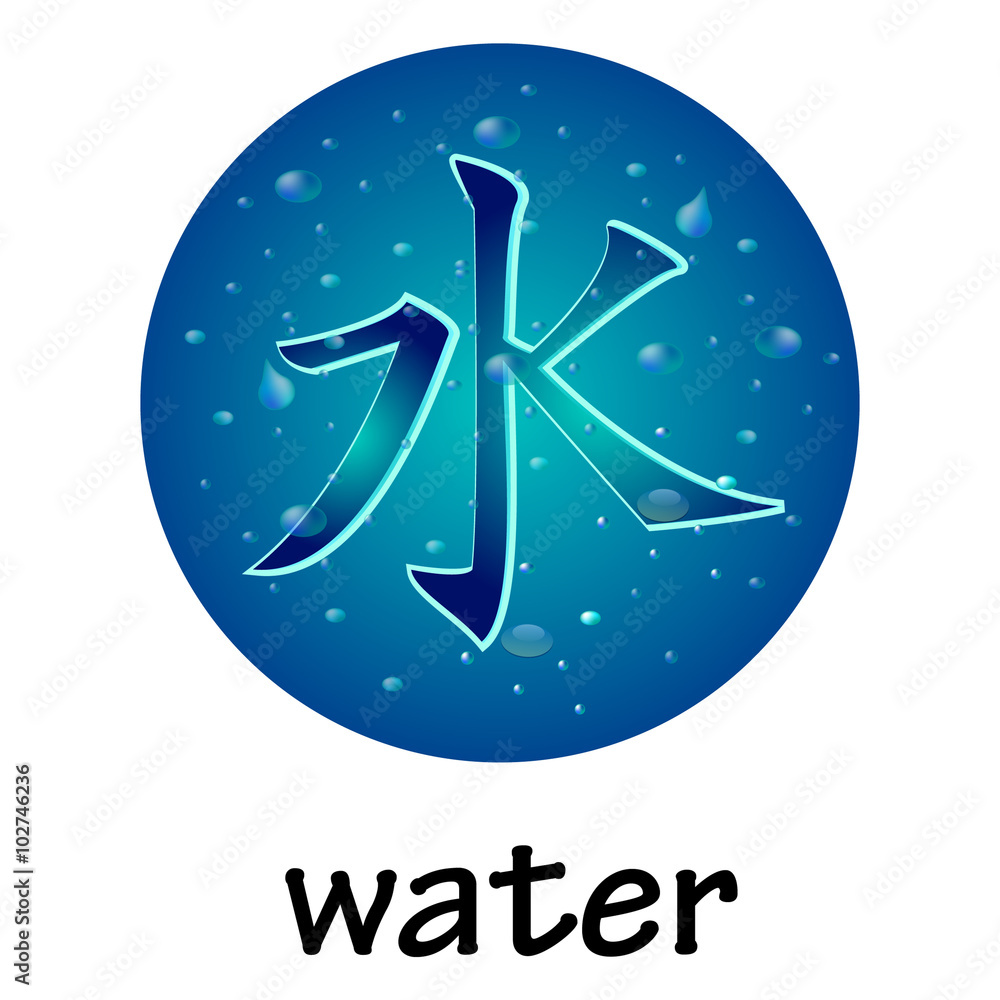 Chinese hieroglyph WATER Stock-Vektorgrafik | Adobe Stock