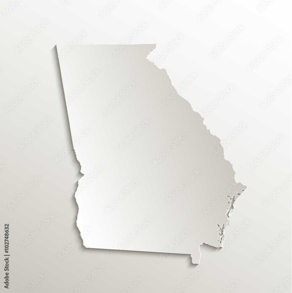 Georgia map card paper 3D natural vector Stock Vector | Adobe Stock