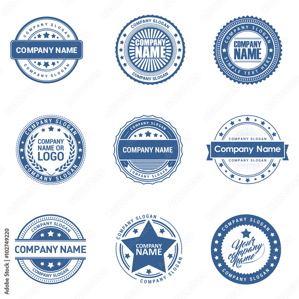 Stamps Logos Set Stock Vector | Adobe Stock